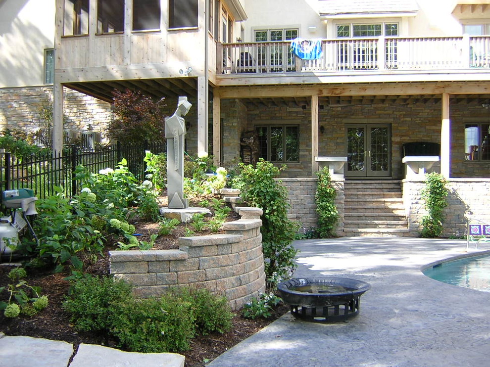 Brick Retaining Walls, Pool, and Landscape - Patio - Chicago - by JJ ...