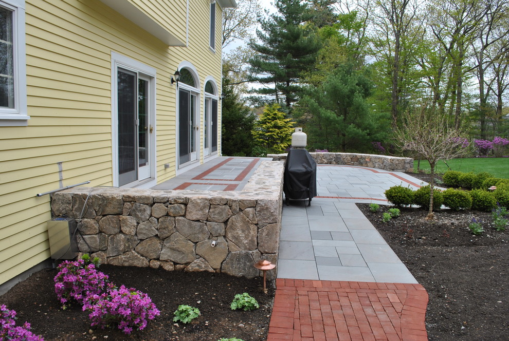 Brick Walk and Bluestone Patio - Traditional - Patio - Boston - by ...