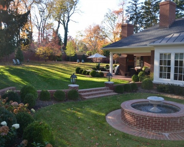 Brick Water Feature with Landscaping - Traditional - Patio - Other - by ...