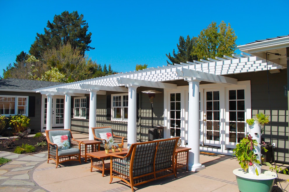 Building and Staining of Pergola - Traditional - Patio - San Francisco ...