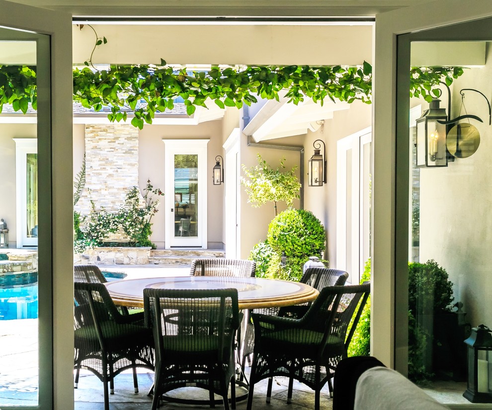 California Ranch - Poolside Dining Area - Traditional - Patio - Los ...