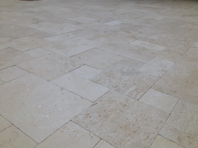 Capri Limestone Pavers in Ashlar/French Pattern - Coastal - Patio ...