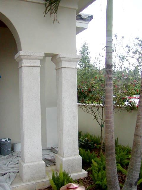 Cast Stone Square Columns - Mediterranean - Patio - Miami - by TRUE ...