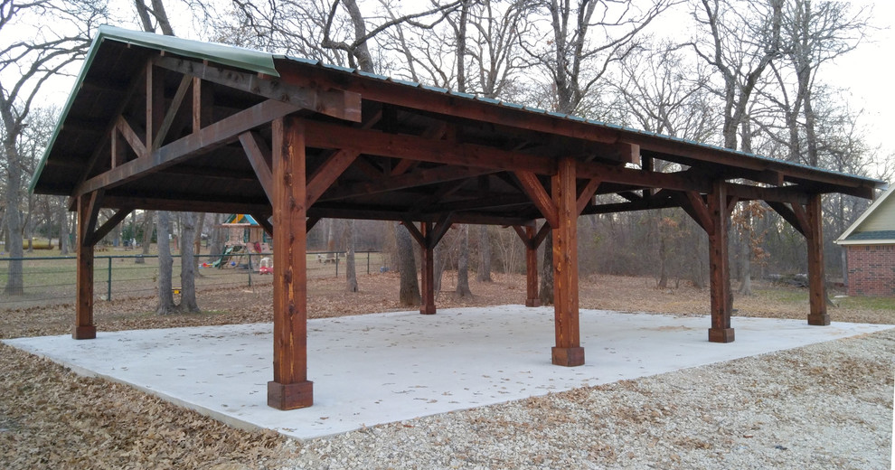 Cedar Pavilion in Pilot Point Texas - Rustic - Patio - Dallas - by Denton Pergolas and ...