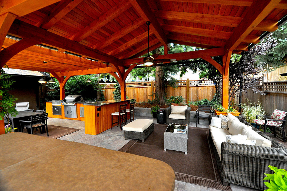 Cedar Timber Pavilion Outdoor Kitchen - Modern - Patio - Other - by ...