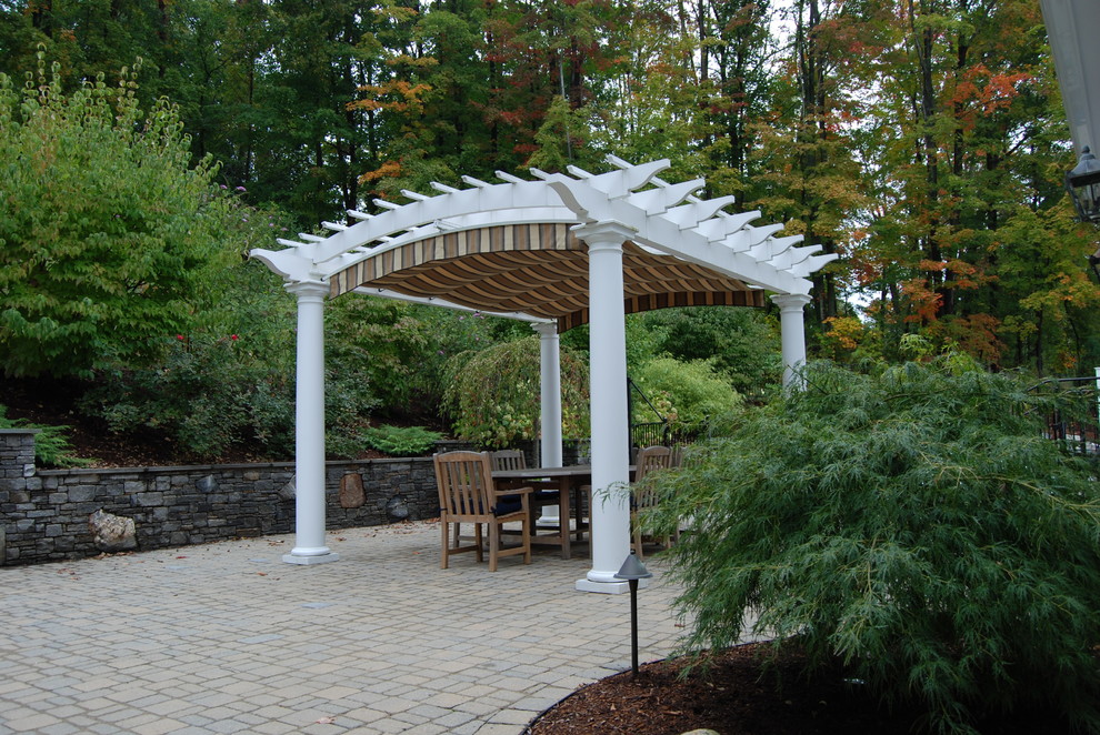 Cellular PVC Shade Pergola Kit - Traditional - Patio - Boston - by ...