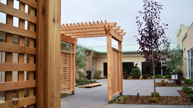Church Courtyard with Arbor, Pergola & Trellis - Calgary AB ...