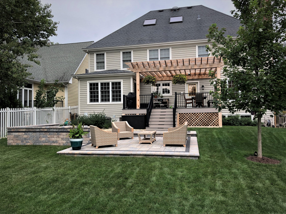 Clarendon Hills Composite Deck With Pergola & Paver Patio ...