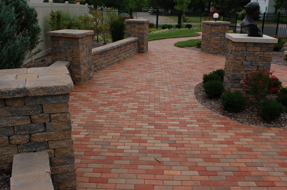 Clay Brick Paver Courtyard - Traditional - Patio - Other - by Topeka ...