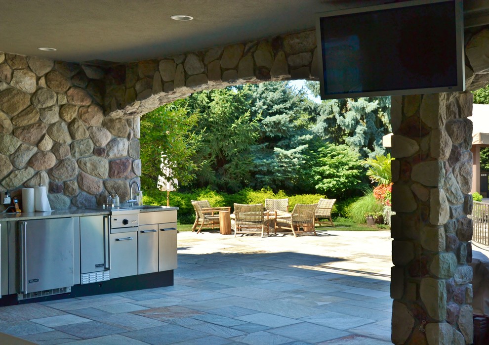 Colorful and Impressive North Jersey Estate - Tropical - Patio - New ...