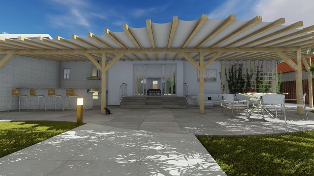 Complete Backyard Design | Gazebo Light - Moderno - Patio - San ...