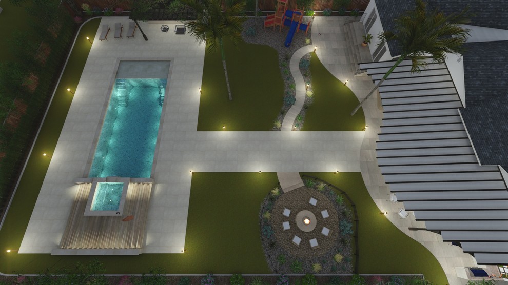 Complete Backyard Design | Overview Dark - Modern - Patio - San ...