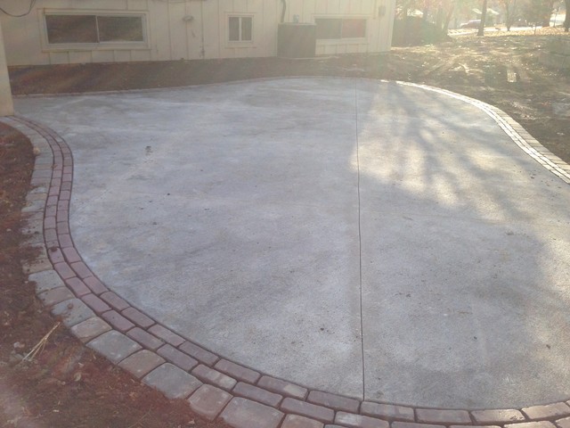 Concrete Patio with Paver Edging - Traditional - Patio - Other - by ...
