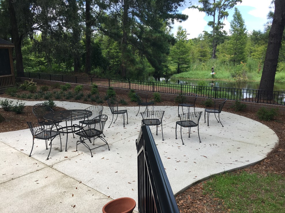 Concrete patio with tabby finish - Traditional - Patio - Charleston ...
