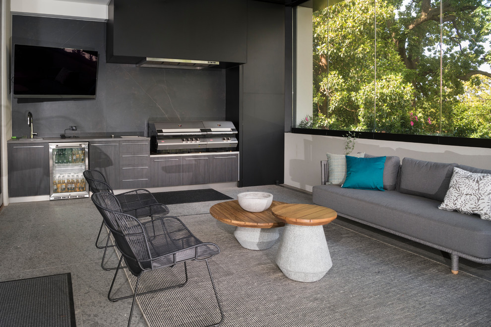 Contemporary Outdoor Entertainment Area - Contemporary - Patio ...