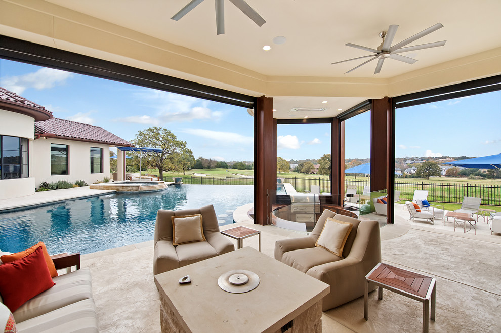 Contemporary overlooking Golf course - Contemporary - Patio - Orange ...