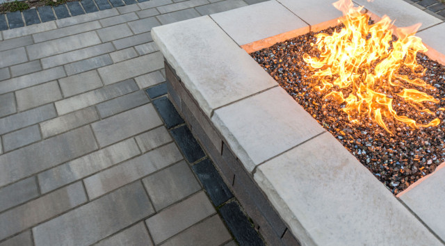 Contemporary Retreat - Paving & Fire Feature Detail - Contemporary ...