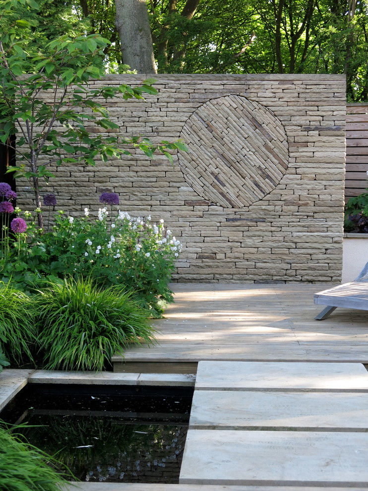 contemporary stone wall - Contemporary - Patio - Cheshire - by User ...