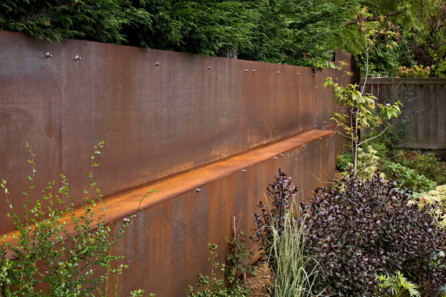 Corten Steel Fence - Moderne - Terrasse et Patio - Orange County - par ...