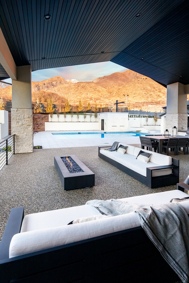Modern Fire Pit And Outdoor Seating - Contemporary - Patio - Salt Lake ...