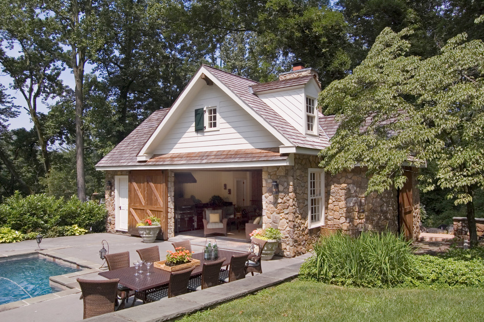 Country Poolhouse Wayne, Pennsylvania - Traditional - Patio ...