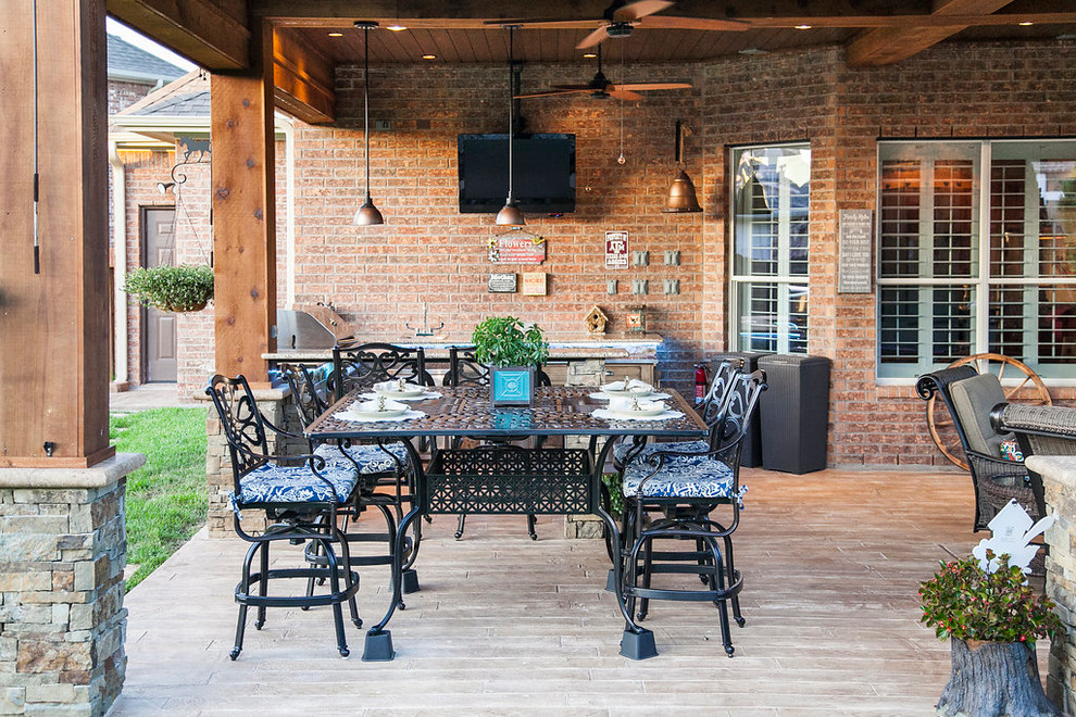 Covered Patio, Outdoor Kitchen: Katy, TX - Rustic - Patio - Houston ...