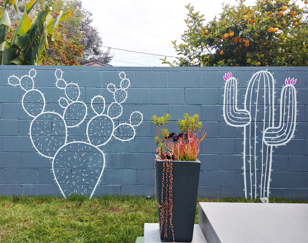 Custom Cactus Wall Mural on Back Wall - Contemporary - Patio - Los ...