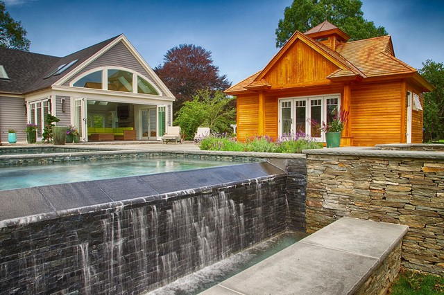Custom Cedar Pool House - Craftsman - Patio - Boston - by BLB Custom ...
