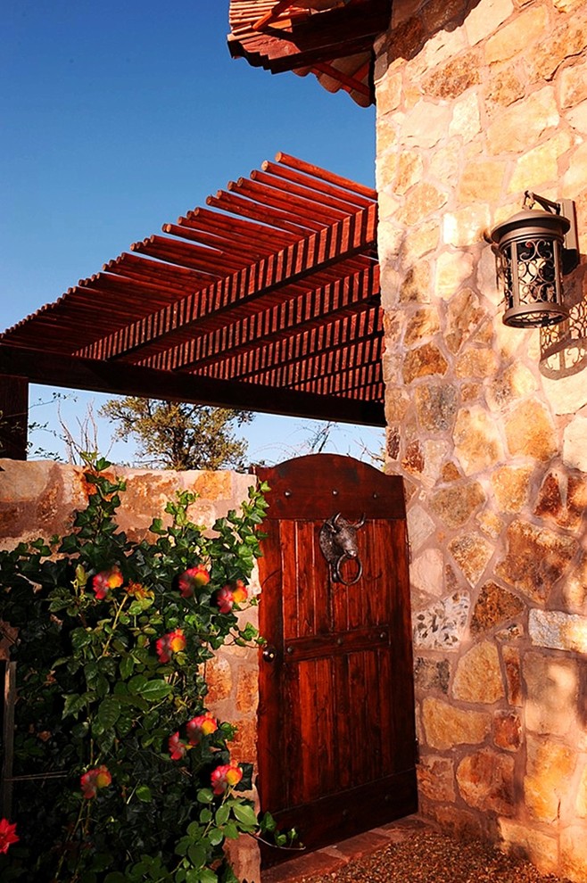 Custom Gate and Stonework entry - Mediterranean - Patio - Phoenix - by ...