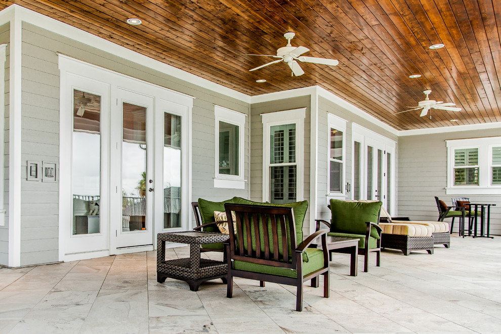 Custom Hamptons Style Waterfront Home - Craftsman - Patio ...