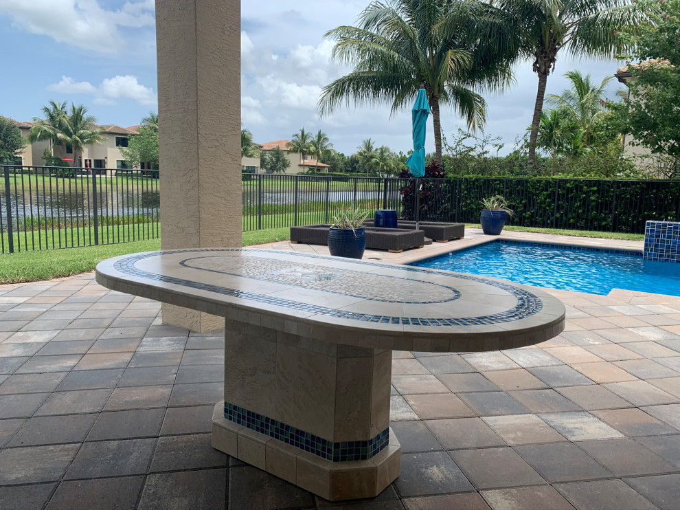 Custom Outdoor Dining Table with Matching Base - Craftsman - Patio ...