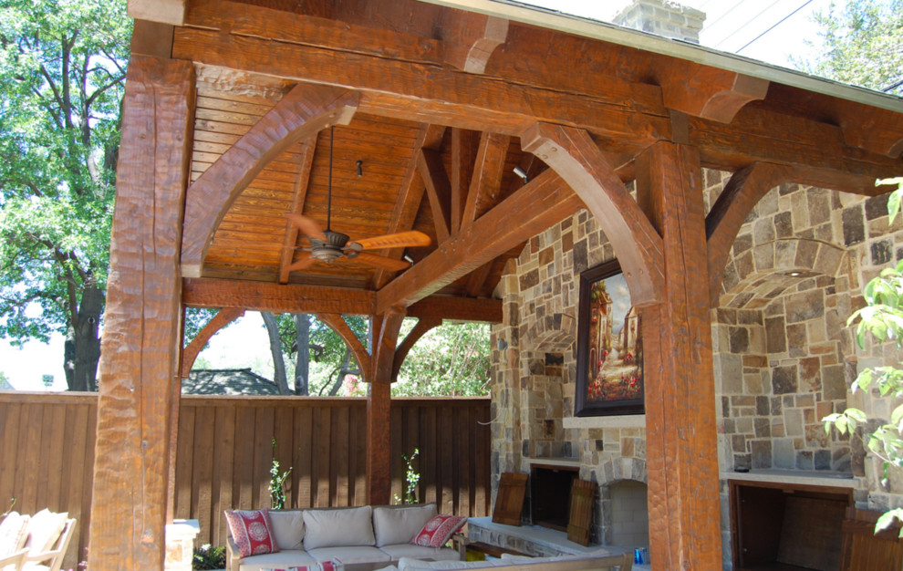Custom Outdoor Timber Trusses & Beams - Craftsman - Patio - Dallas - by ...