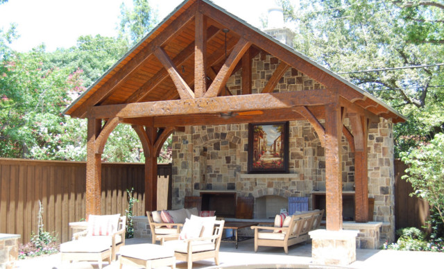 Custom Outdoor Timber Trusses & Beams - Craftsman - Terrasse et Patio ...
