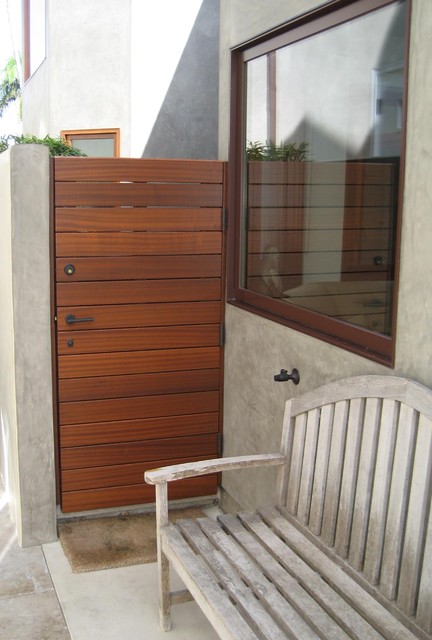 Custom Sapele gate - Contemporary - Patio - Orange County - by Heil ...