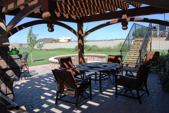 Custom Timber Frame Pergola Backyard Outdoor Living - Craftsman - Patio ...