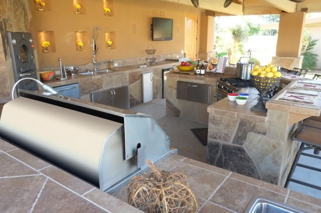 Custom Tuscan Outdoor Kitchen - Mediterranean - Patio - Los Angeles ...