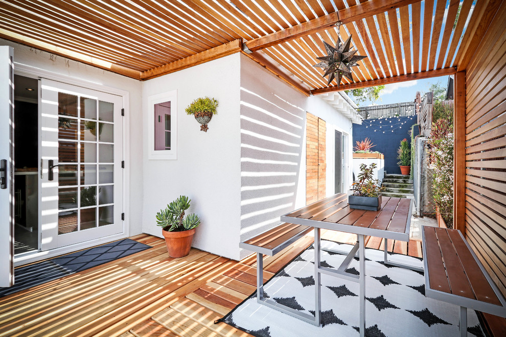 Custom wood patio surround - Contemporary - Patio - Los Angeles - by ...