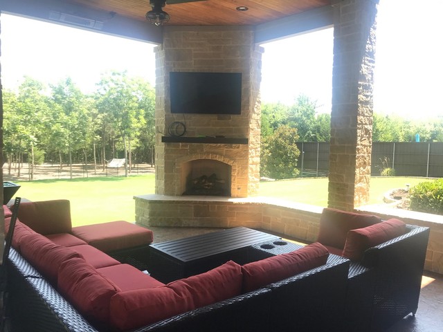 Dallas TX Covered Patio Outdoor Living Combo Space - Eclectic - Patio ...