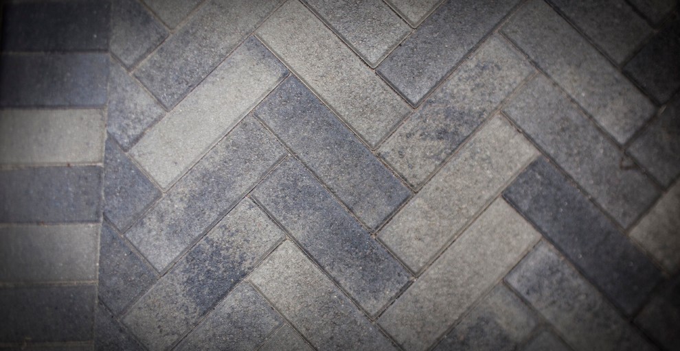 Dark Interlocking Pavers Herringbone - Modern - Patio - Orange County ...