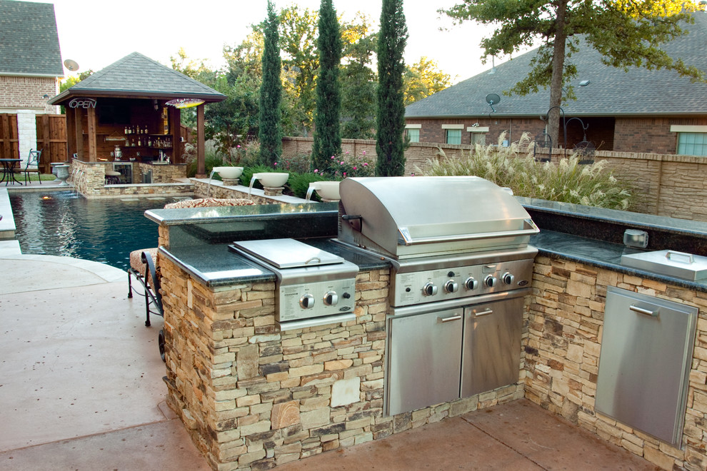 Dry Stack - Custom Swimming Pool - North Richland Hills, TX - Rustic ...