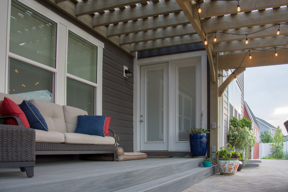 Entertainment Size | Timber Step Pergola w/Slight Curve to Mirror Paver ...