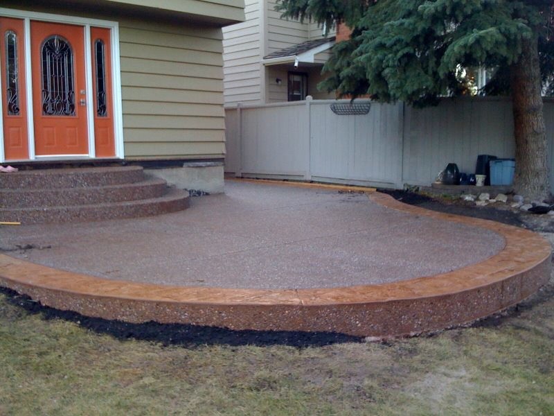Exposed Aggregate with Pattern Stamp Border - Patio - Calgary - by A ...