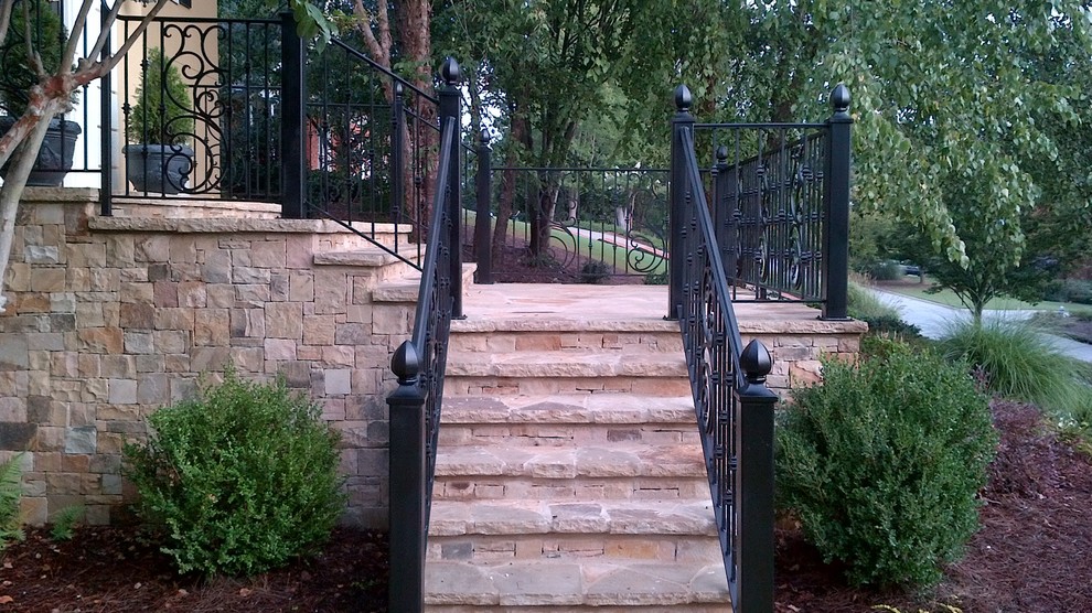 Exterior Wrought Iron Handrail / Railing - Mediterranean - Patio ...