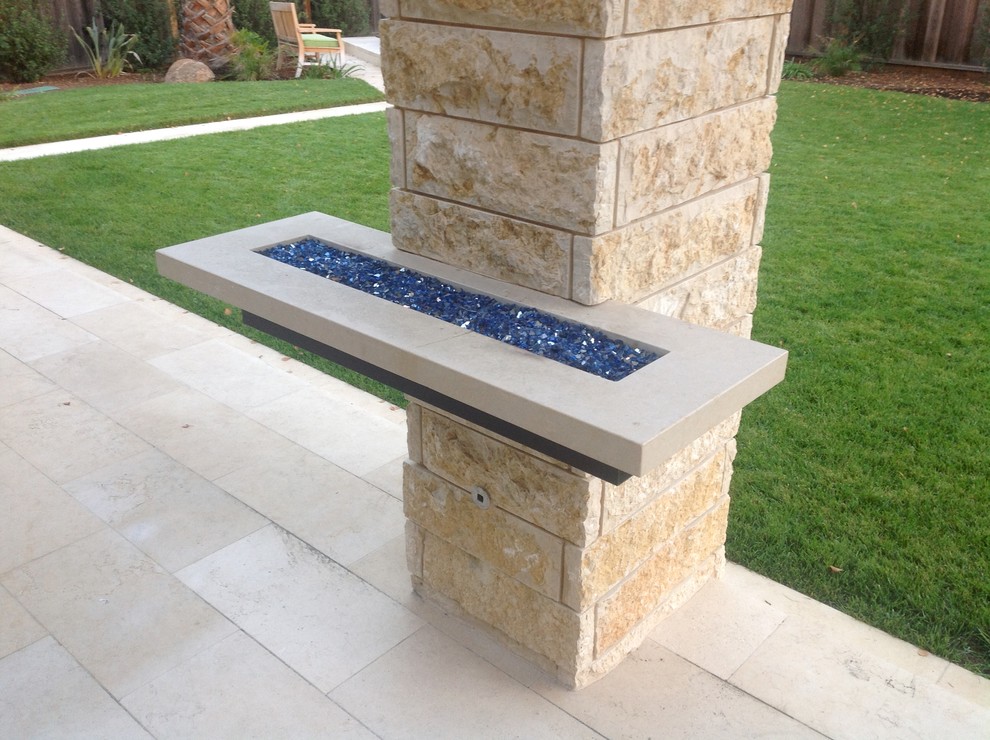 Fire feature on stone terrace - Modern - Patio - San Francisco - by ...