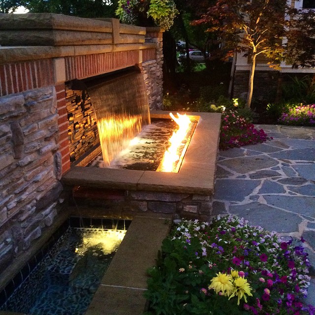 Fire Feature Water fall - Contemporary - Patio - Cleveland - by Cloonan ...