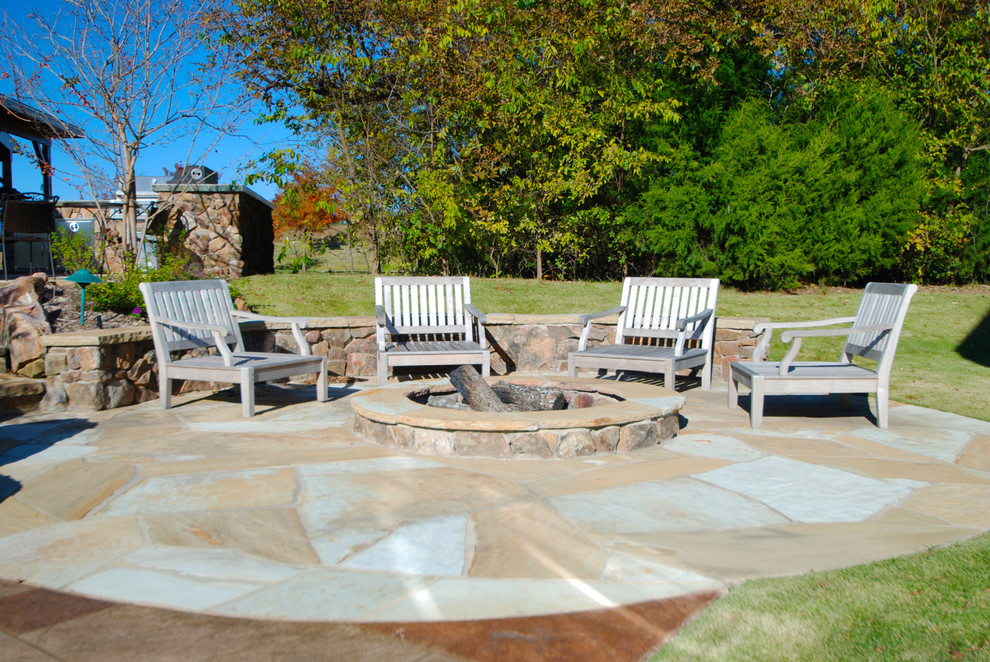 Fire Pit - Farmhouse - Patio - Dallas - by Allison Landscape & Pool ...
