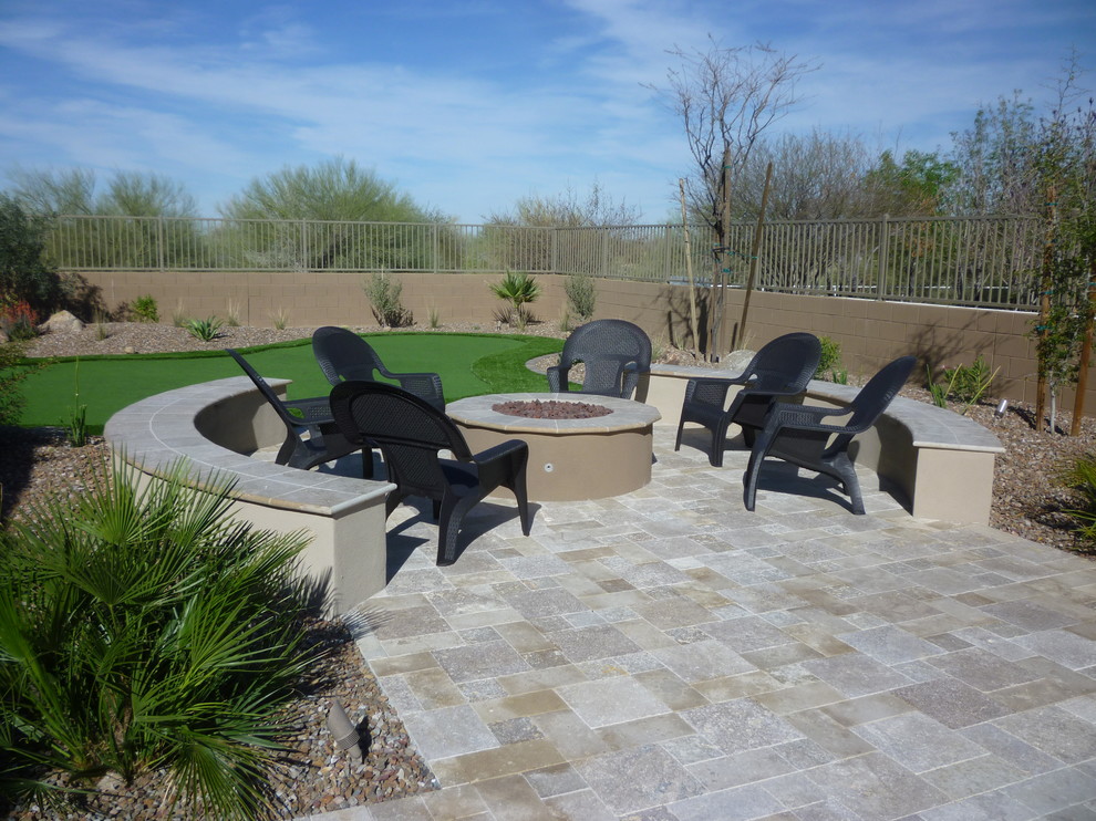 Fire Pit & Low Walls - Traditional - Patio - Phoenix - by MTH Design ...