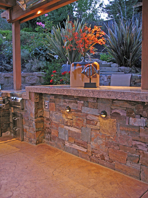 Fire pit, BBQ, and Arbor a Heater - Traditional - Patio - San Francisco ...