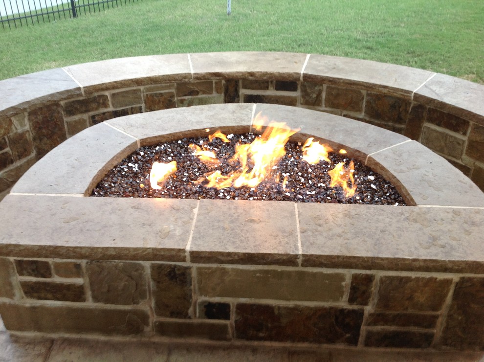 Fire Pit w/Stone Seating Surround - Craftsman - Patio - Dallas - by ...