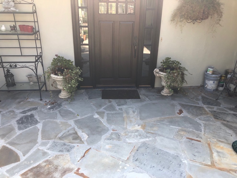 Flagstone Patio Re-build and Drainage - Traditional - Patio ...
